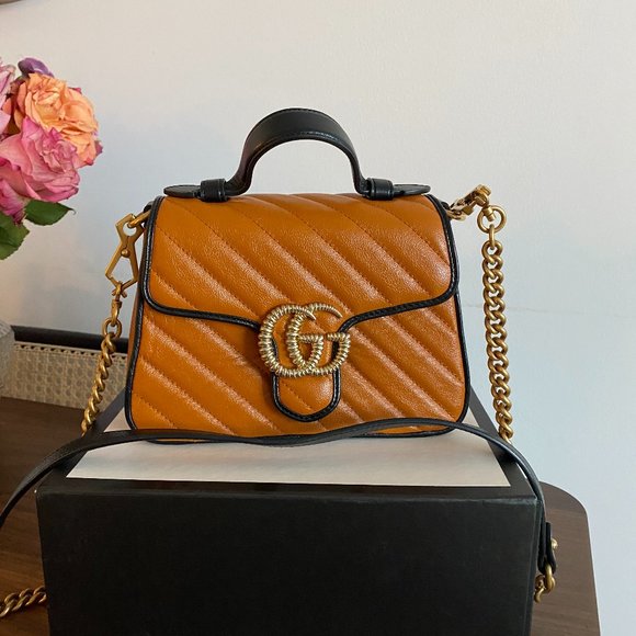 Gucci | Bags | Gucci Marmont Top Handle Flap Small Bag | Poshmark